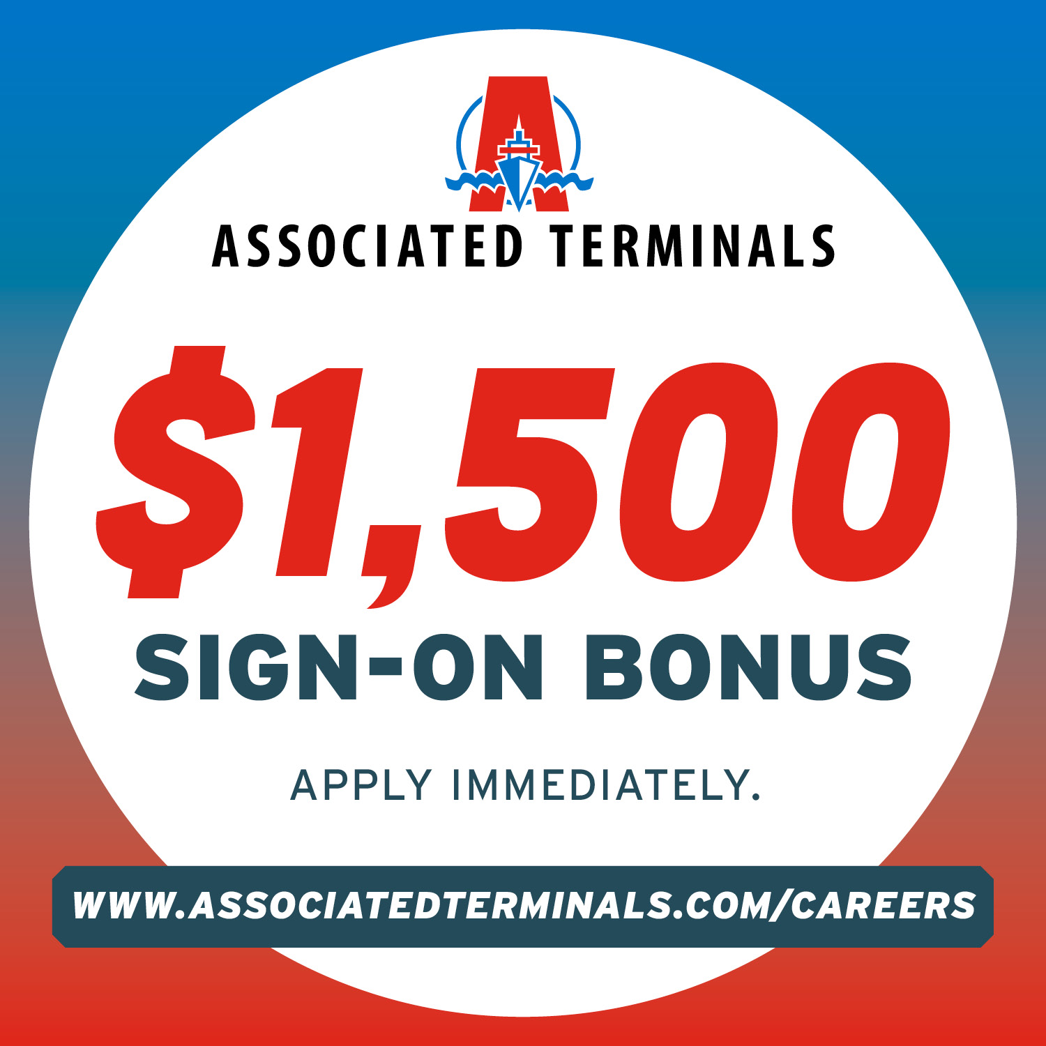 $1,500 Sign-On Bonus – Associated Terminals